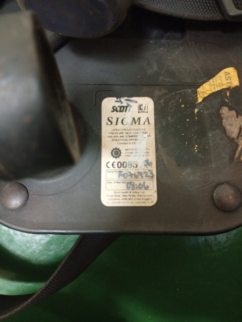 SCBA SET WITHOUT CYLINDER - SCOTT SIGMA CE0086