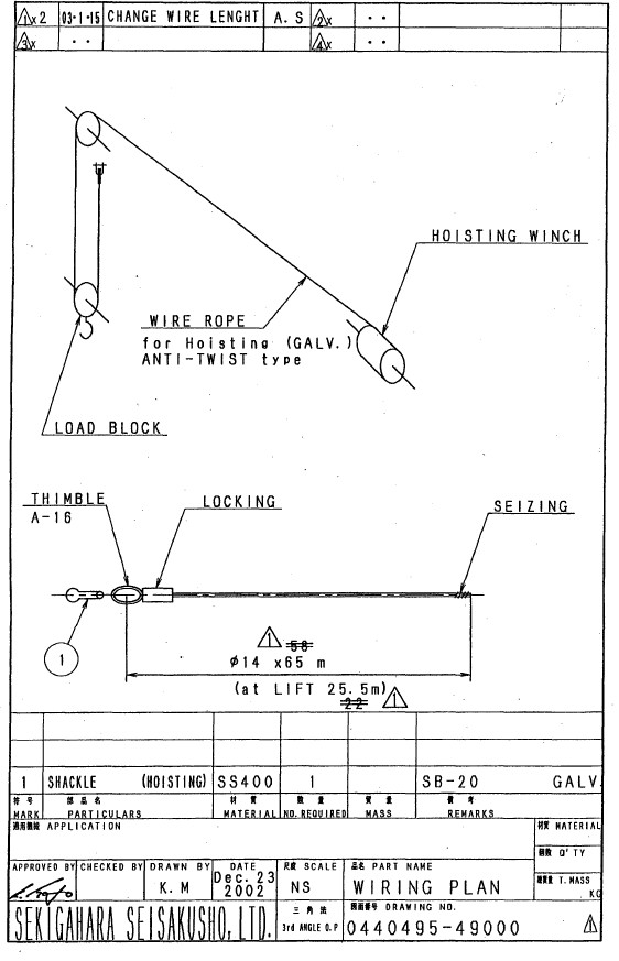 Bunker davit wire rope: Wire Rope for hoisting ANTI-TWIST TYPE GALV ...