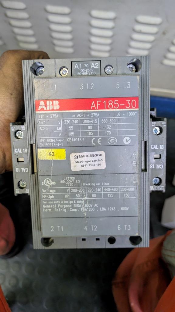 MAIN + DELTA CONTACTORS COMPLETE SET MAKER : ABB MODEL : AF-185-30