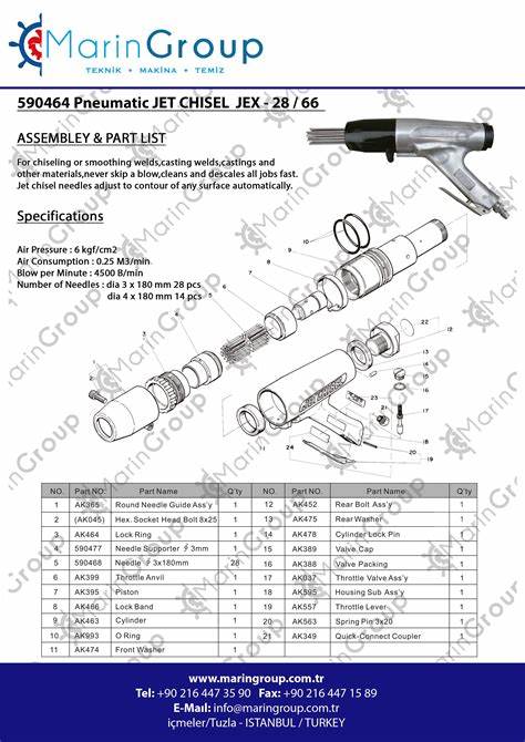 IMPA 590464 Pneumatic Jet Chisel JEX 28-66 Spare PartsTP00395 Piston